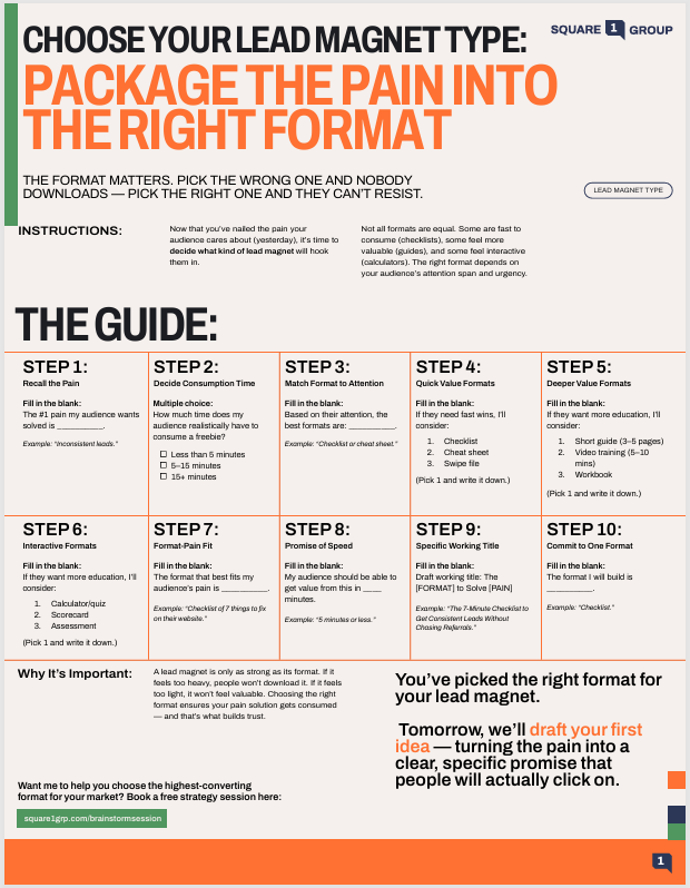 Choose Your Lead Magnet Type - Square 1 Group